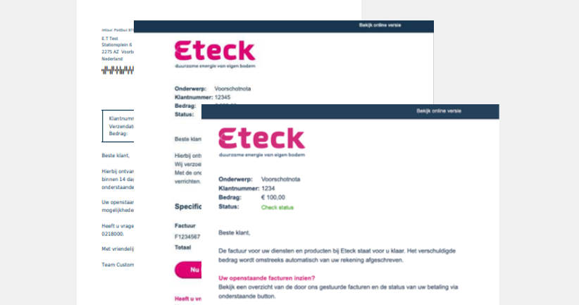 Overstap naar nieuw betalingssysteem - Eteck